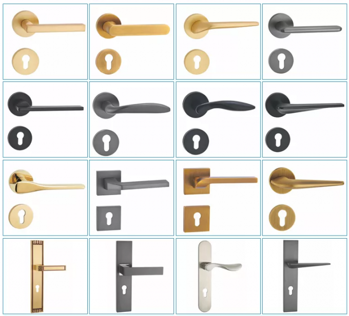 CE ISO Steel Door Handles Zamak PVD Gold Powder Coated Chrome Door Levers